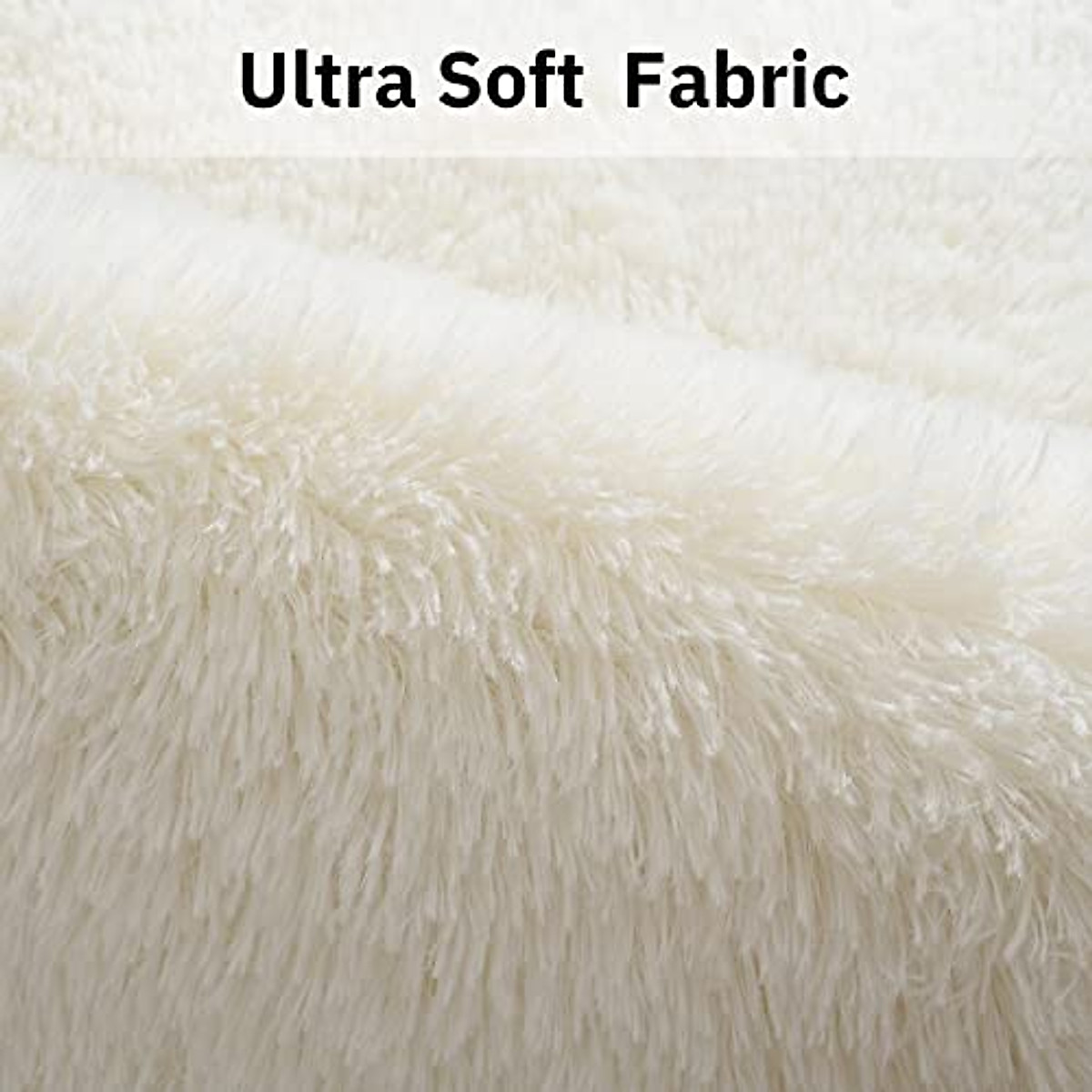 Goideal Oval Shaggy Bedroom Rug 2.6 x 5.2 Feet Fluffy Area Rugs for Girls Boys Kids Room Nursery Floor Carpet Home Decoration, Cream