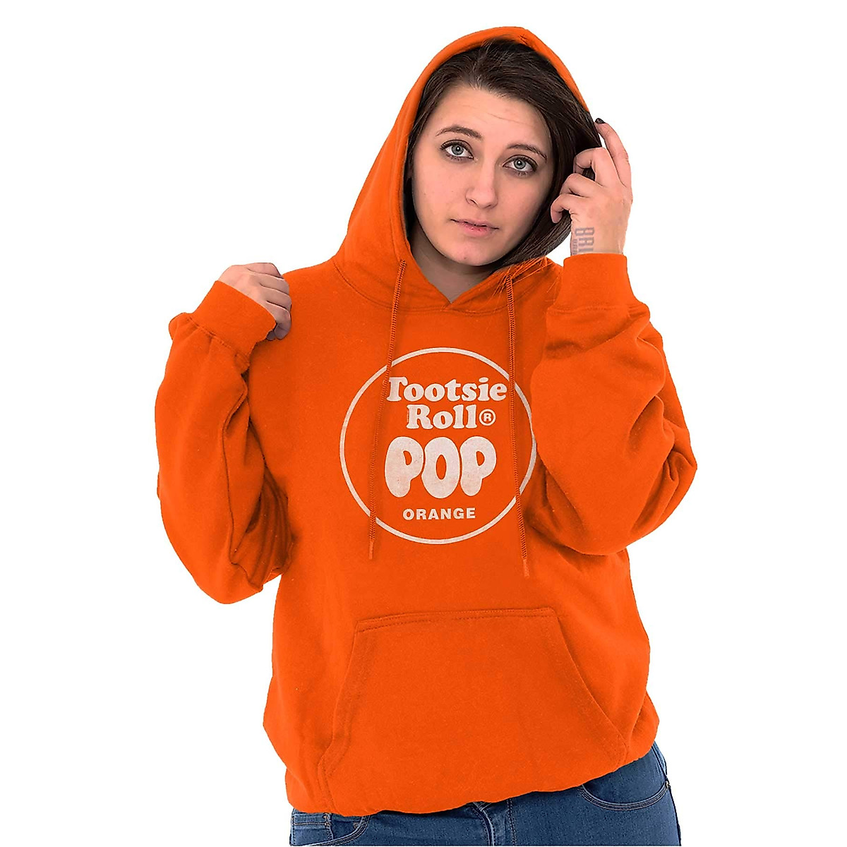 Brisco Brands Tootsie Roll Pop Orange Flavor Hoodie Sweatshirt Women Men