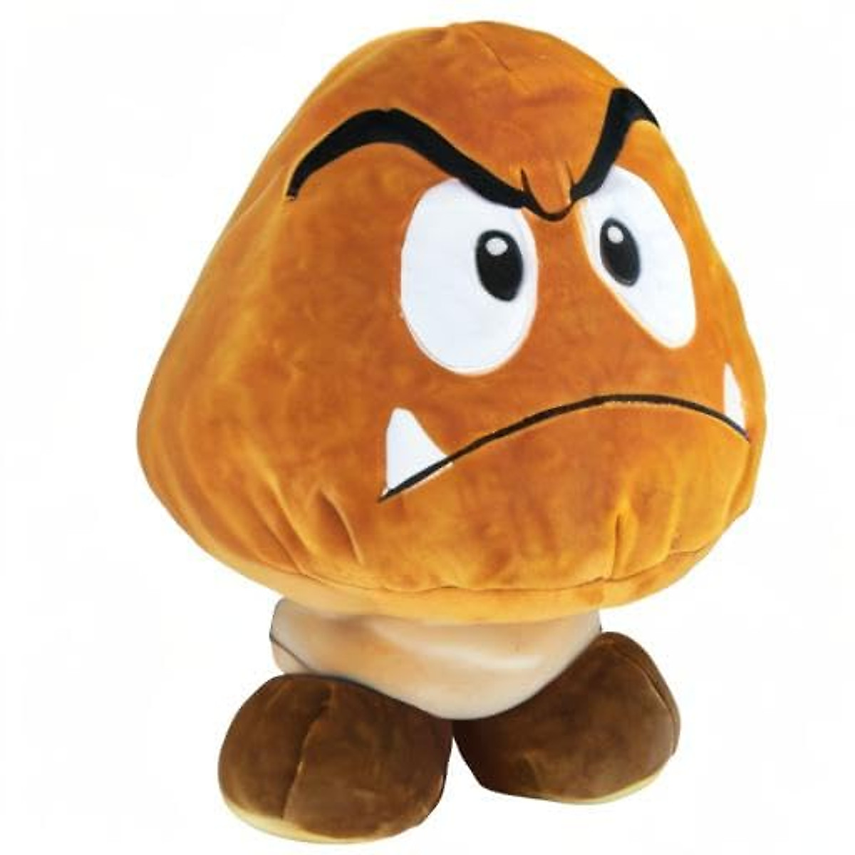 Club Mocchi- Mocchi - Nintendo Super Mario Plush, Collectible Squishy Goomba Plushies - 15 Inch, Brown