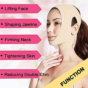 Reusable Chin Slimming Strap Face Lift Tape V Line Lifting Face Mask Double Chin Reducer Face Neck Slimmer Jawline Shaper Anti Snoring Snore Stopper (M)