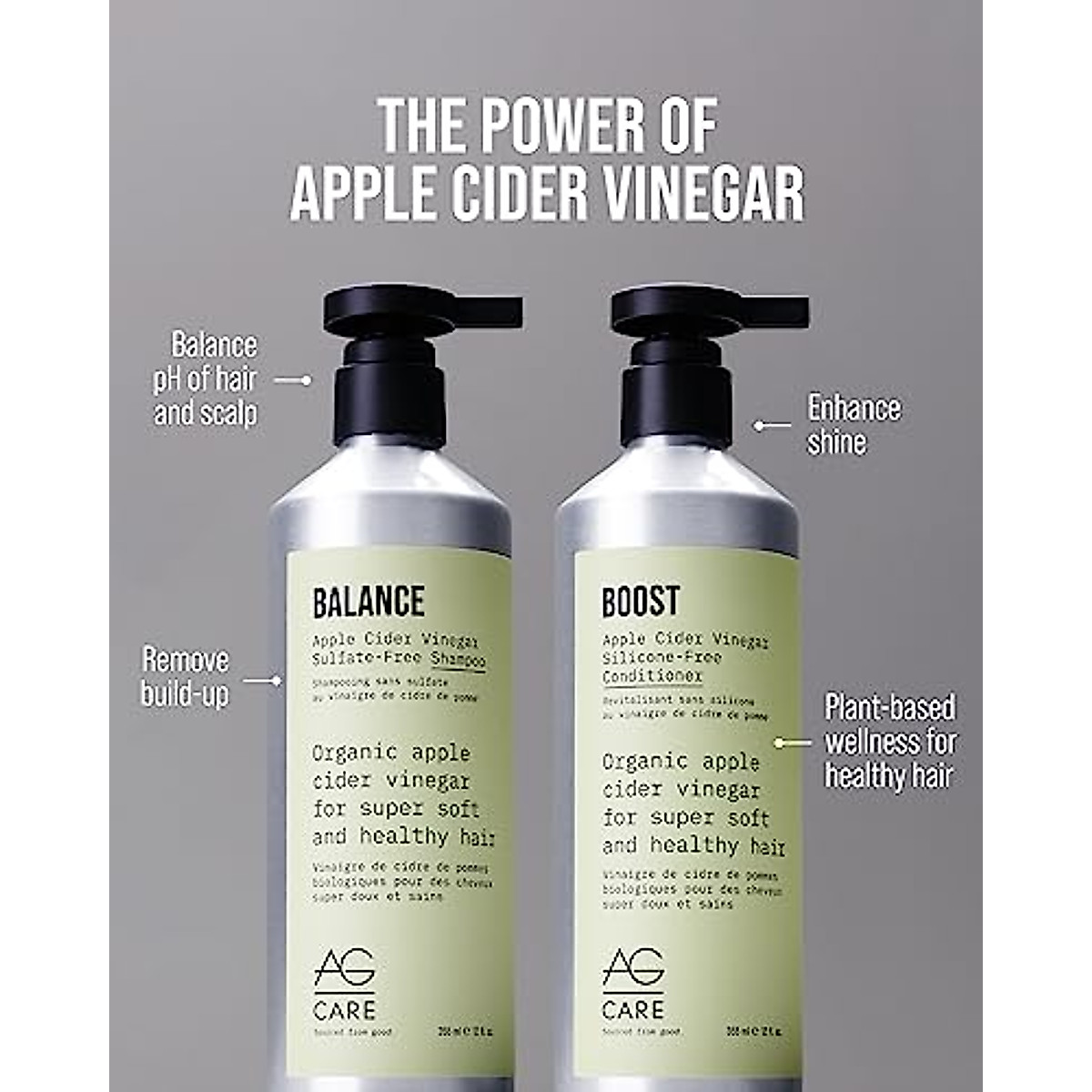 AG Hair Balance Apple Cider Vinegar Sulfate-Free Shampoo, 12 Fl Oz