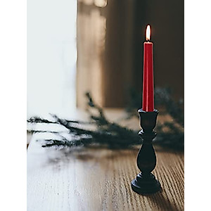 Hyoola Tall Taper Candles - 12 Inch Cherry Red Unscented Dripless Taper Candles - 10 Hour Burn Time - 12 Pack