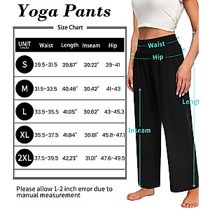 OLIKEME Womens Yoga Sweatpants Wide Leg Loose Casual High Waist Workout Lightweight Joggers Pants Plus Size (Black-L)