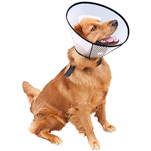 QIYADIN Plastic Pet Recovery Collars & Cones for Dogs and Cats After Surgery Adjustable Dog Neck Cone Surgical Elizabeth E-Collar Prevent Biting and Stop Licking Wound (S-Neck: 10.2-13.0 in)