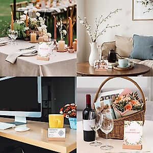 Briwooody 36 Pieces Place Card Holder 4.8 x 1.2 x 1 Inch, Wood Table Number Holders, Wooden Name Card Holder Stands for Display Wooden Sign Holders for Home Decoration Wedding Party Events