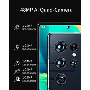 VIQEE C21 Mobile Phones, 6.8" FHD+ Punch Hole Screen,5G/2.4 Global Bands Dual Sim Unlocked Phones 6GB+256GB ROM/TF 128GB, Octa Core Processor Smartphone 24MP+64+12+12MP,WiFi NFC