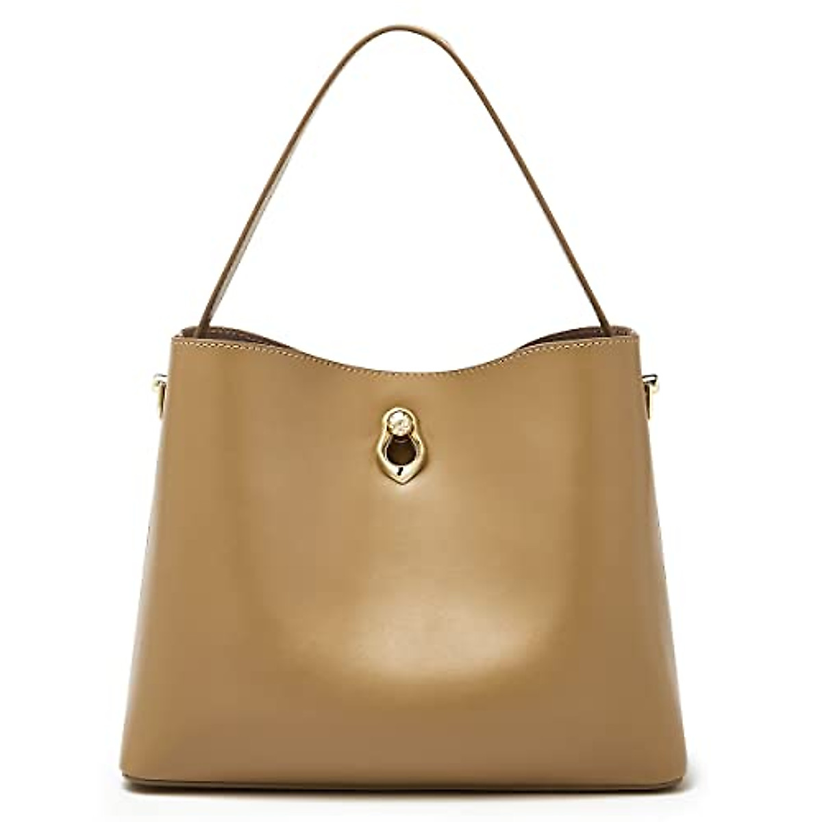 FOXLOVER Cow Leather Crossbody Bag for Women Large Capacity Bucket Bags Stylish Ladies Shoulder Bag Purse Handbag