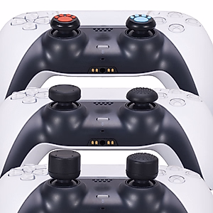 YoRHa Water Transfer Printing Silicone Thickened Cover Skin Case for PS5 Controller x 1(US Dollars) with Thumb Grips x 10