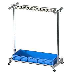 Mop Storage Racks Cleaning Tool Tower Mop Holder Umbrella Stand,Broom and Mop Holder Put Wet Mops Movable Commercial Mop Rack Cleaning Tool Cart Storage for Garden Garage Organizer Mop Drain Rack