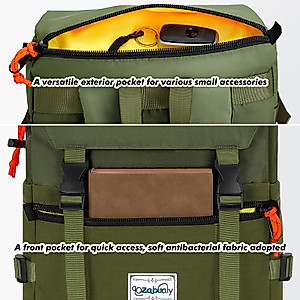 qozabualy Top Flap Design Backpack, XL Outdoor Travel Daypack/Vintage Backpack for Men Women - Younger Quick Pack