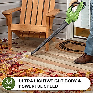AKQIY Leaf Blower Cordless- 20V 5.0 Battery-Powered Leaf Blower, 80-150MPH, Upgraded Motor and Mini Electric Leaf Blower with Charging Seat for Use in The Yard or Lawn