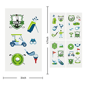 24 Sheets Golf Temporary Tattoos, Birthday Decorations Golf Party Favors