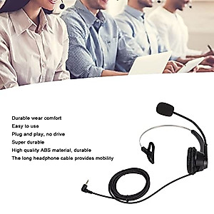 YYOYY Business Headset, 2.5mm Computer Headphones with HD Noise Canceling Microphone, for Call Center, Customer Service, Office, Super Light, Ultra Comfort