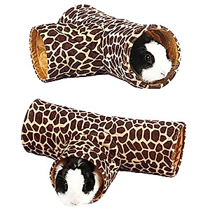 LEFTSTARER Guinea Pig Tunnel Guinea Pig Hideout Collapsible 3 Way Tunnel Tubes Toy for Ferret Hedgehog Chinchillas Mice Rat Rabbit