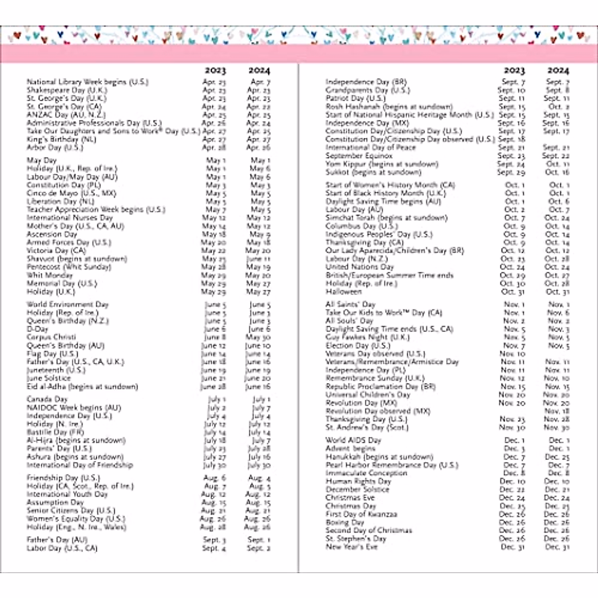 2023-24 Tree of Hearts 2-Year Pocket Planner (24-Month Calendar)