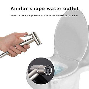 Bithyt Handheld Bidet Sprayer for Toilet-Adjustable Water Pressure Control with Bidet Hose for Feminine Wash, Stainless Steel Brushed Nickel Cloth Diaper Bidet Toilet Sprayer for Baby Wash