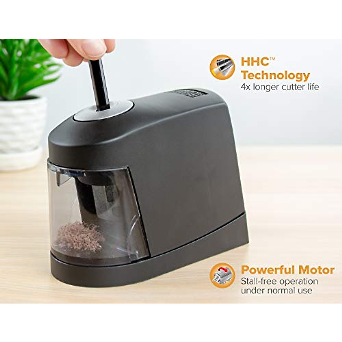 Bostitch Battery Desktop Pencil Sharpener, Black (02697)