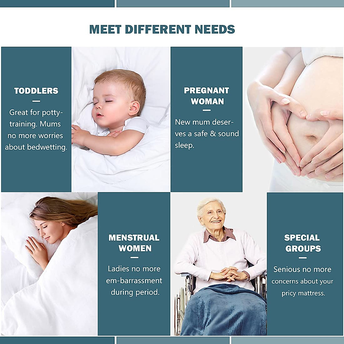 Full Waterproof Mattress Protector Deep Pocket Mattress Cover, Soft Breathable Mattress Pad, Fitted Noiseless Waterproof Bed Cover Stretch to 19"