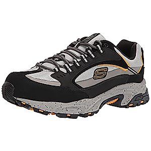 Skechers Men's Stamina ST Athletic Style Industrial Shoe, Black Grey, 10.5