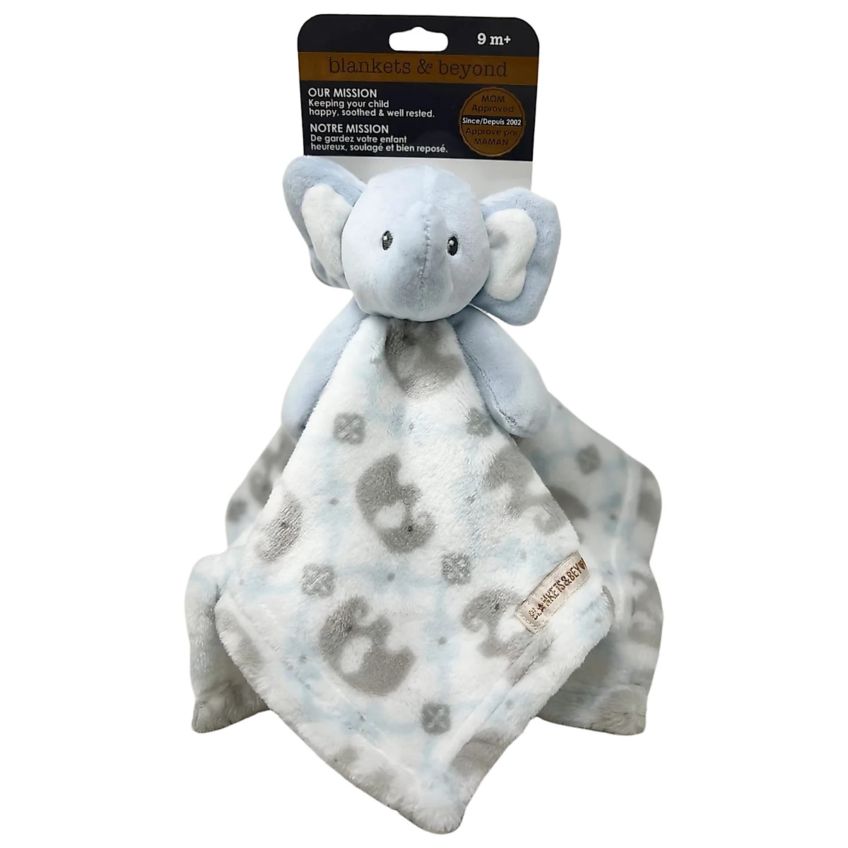 Blankets and Beyond Blue Elephant Nunu Lovey soft plush owl design security blanket