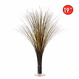 Beistle 2 Piece Plastic Metallic Black And Gold Spray Centerpieces For Happy New Year Decorations, Awards Night Tableware, Birthday Party Supplies, 19"