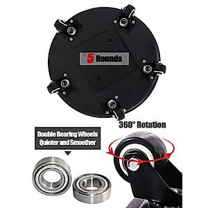 Lanstics Low Roller Seat Wheel Stool Chair PU Leather Rolling Stool Seats on Wheels for Home Office Fitness Round Roller Seat Stool (Blue)