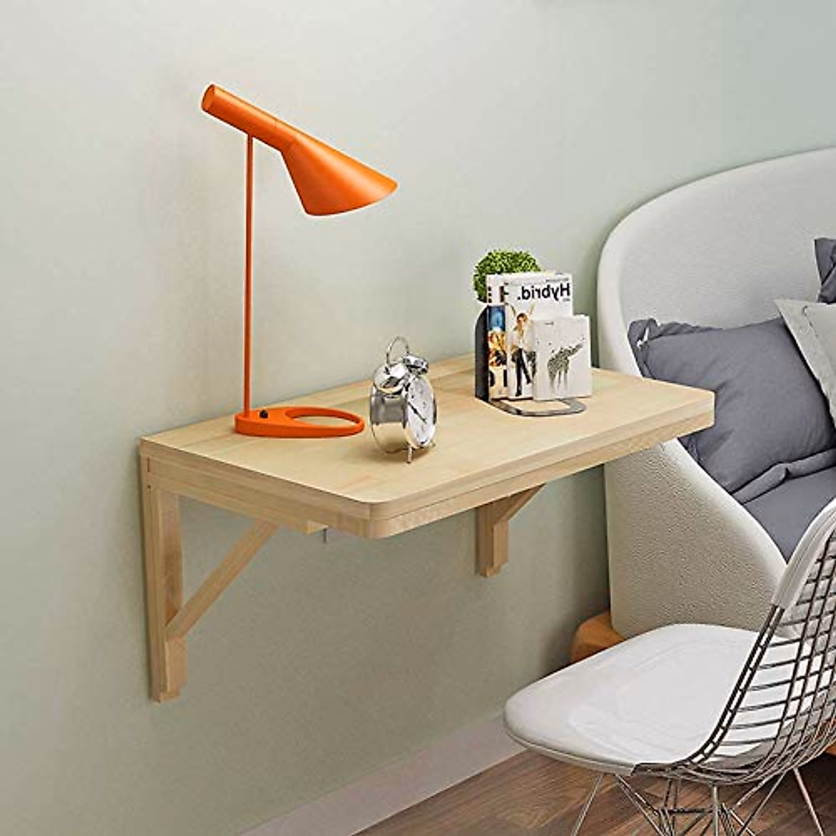 PIBM Stylish Simplicity Shelf Wall Mounted Floating Rack Table Laptop Stand Desk Simple Solid Wood Waterproof Dining Table Multifunction Save Space,10 Sizes, a,