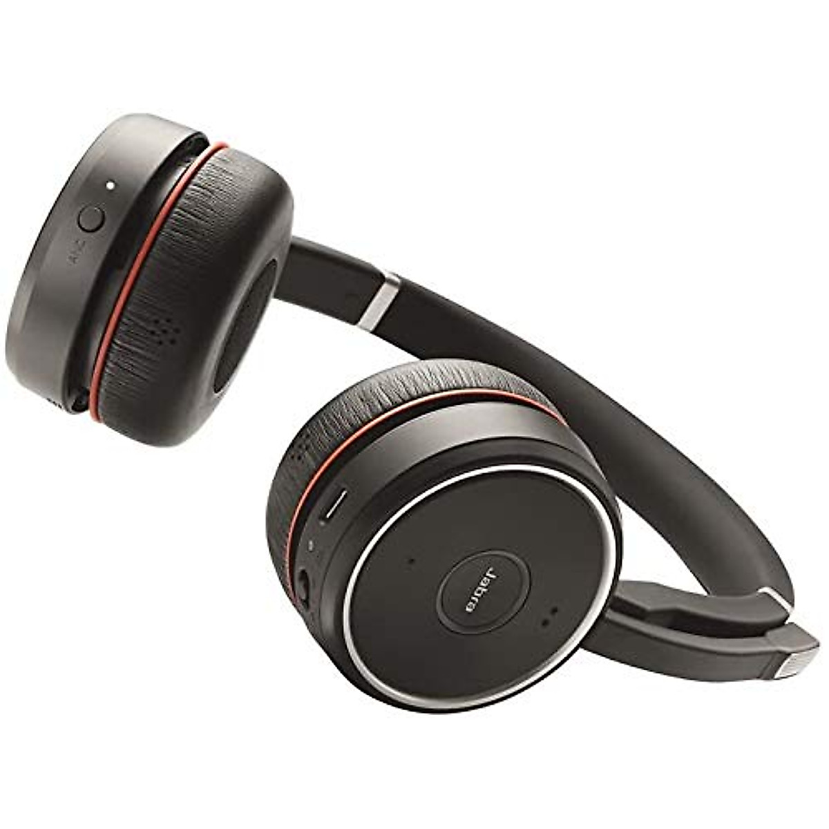 Jabra Evolve 75 Stereo Wireless Bluetooth Headset with Charging Stand - World-Class Speakers, Active Noise-Cancelling Microphone and All Day Battery, UC Optimized (New)