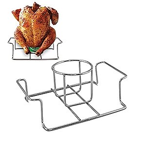 Koohere Beer Can Chicken Holder for Grill and Smoker, Premium Grade Stainless Steel Beer Chicken Stand with Handle