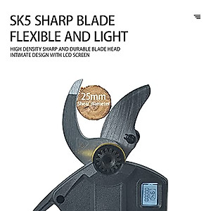 Munskine Professional Electric Pruning Shears - Cordless Trimmer with 25mm Cutting Diameter Heavy Duty- Electric Pruner with 2pcs Brushless Motor Rechargeable 2Ah & 4Ah Batteries