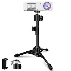 JCTRIWAY Mini Projector Stand,[Universal 1/4 Screw] Extendable Desktop Tripod Stand for Mini Projector/ Webcam/Camera