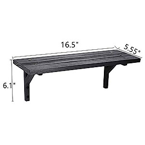 YCOCO Wall Mounted Floating Shelves,Display Ledge, Storage Rack,for Bedroom,Living Room,Bathroom,Kitchen,Office,Black,Set of 2