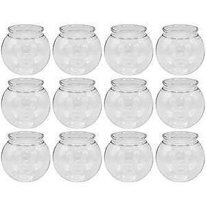 Creative Hobbies - 12 Pack - 4 Inch (100mm) Ivy Bowls Clear Plastic Shatterproof - Great For Fishbowl, Carnival Games, Candy, Party Favors, Table Centerpieces, Vase, Drinks