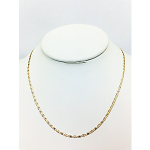 MCS Jewelry 10 Karat Three Tone Yellow Gold/White Gold/Rose Gold Necklace 2.75MM Width (16"-24") (24)