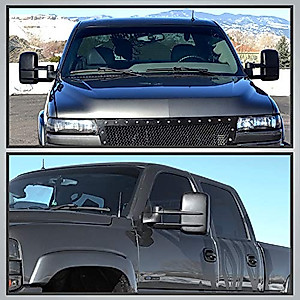 AUTOSAVER88 Towing Mirrors Compatible with 1999-2002 Chevy Silverado GMC Sierra 1500 2500 3500, Power Heated Telescoping Tow Mirrors Pair Set
