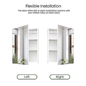 CHOEZON Bathroom Medicine Mirror Cabinet, Wall-Mounted Bathroom Vanity with Mirror, Bathroom Medicine Cabinet with Storage Function, Hanging Storage Cabinet, Adjustable Shelves, White