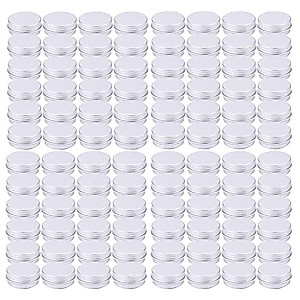Tosnail 96 Pack of 0.5 oz Mini Round Tins with Screw Lids Aluminum Empty Tins Metal Storage Tin Jars Spice Containers Travel Tin Cans