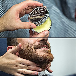 Beard Balm – Sandalwood Blend - Rocky Mountain Barber – with Nutrient Rich Bees Wax, Jojoba, Shea Butter, Coconut Oil – Contains Real Sandalwood Essential Oil