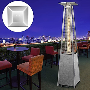 Top Hill Upgtaded Aluminum Patio Heater Reflector Shield (Square), 4 Sided Outdoor Heater Replacement Parts w/3 Pre-Drilled Holes, Universal Propane Patio Heater Parts for Energy Saving(18.5” x 18.5”)