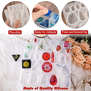 Resin Jewelry Molds, Jewelry Molds for Resin Casting, Silicone Molds for Epoxy Resin, Jewelry Molds Pendant Mold for DIY Gem Cabochon Pendant, Earring, Necklace Jewelry Making