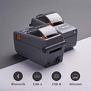 ZEBRA ZD410 Direct Thermal Only Desktop Printer - Ethernet, Bluetooth, USB and USB Host Connectivity, 2" Print Width, 203 DPI, 6 IPS, Monochrome Barcode Label Printer - ZD41022-D01E00EZ
