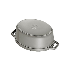 STAUB Cast Iron Roaster/Cocotte, Oval 17 cm, 1 L, Graphite Grey