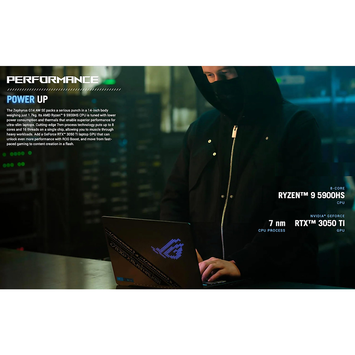 ASUS ROG Zephyrus G14 Alan Walker Special Edition 14.0" 120Hz 2K QHD Gaming Laptop (AMD Ryzen 9 5900HS, 40GB RAM, 2TB PCIe SSD, GeForce RTX 3050 Ti 4GB, Backlit KYB, WiFi 6, BT 5.2, Win 11 Pro) W/Hub