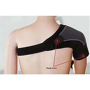 Mcolics Shoulder Support Joint Compression Warmth Protective Gear Adjustable Pad Belts Badminton Basketball Fitness Sports Shoulder Protector Arthritis Pain Shoulder Support Strap (Left Shoulder)