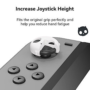 GeekShare Cute Silicone Joycon Thumb Grip Caps, Joystick Cover Compatible with Nintendo Switch / OLED / Switch Lite,4PCS -- Skull (Black & White)