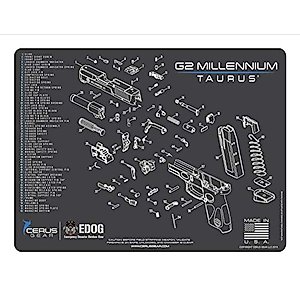 EDOG G2 Gun Cleaning Mat - Schematic (Exploded View) Diagram Compatible with Taurus G2 Series Pistol 3 mm Padded Pad Protect Your Firearm Magazines Bench Surfaces Gun Oil Solvent Resistant
