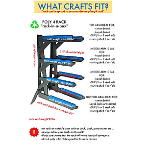 Storage Rack Solutions Outdoor or Indoor Kayak Rack, SUP Rack, Canoe Rack - Kayak Storage Rack (100% Recycled Plastic, 3 Rack (Holds 3 Crafts))