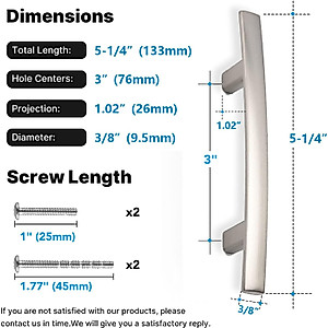 homdiy 3 inch Cabinet Handles 20 Pack Brushed Nickel Cabinet Pulls Arch Drawer Hardware Modern Dresser Pulls for Kitchen Bathroom Cupboard, Zinc Alloy