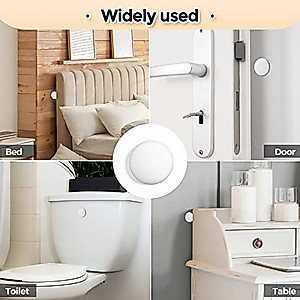 Ravinte Door Stopper Wall Protector 1.57" (12 PCS) Door Bumpers for Walls Self Adhesive Door Handle Bumpers for Kitchen Cabinets (White)