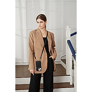 ZVE iPhone 14 Wallet Case Crossbody with Card Holder, Zipper Phone Case with Wrist Strap, RFID Blocking Purse Cover for Women Compatible with iPhone 14, 6.1", 2022-Black